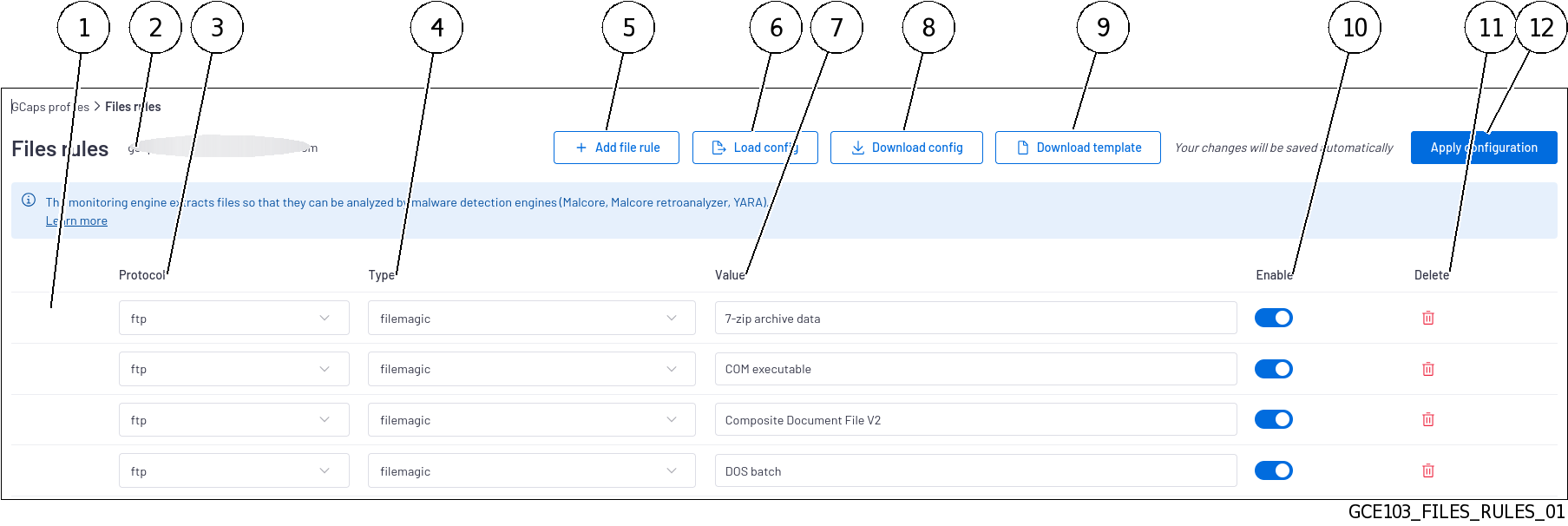 7.4.6. Configuring the file reconstruction rules via the GCap profile — Documentation: GCenter ...