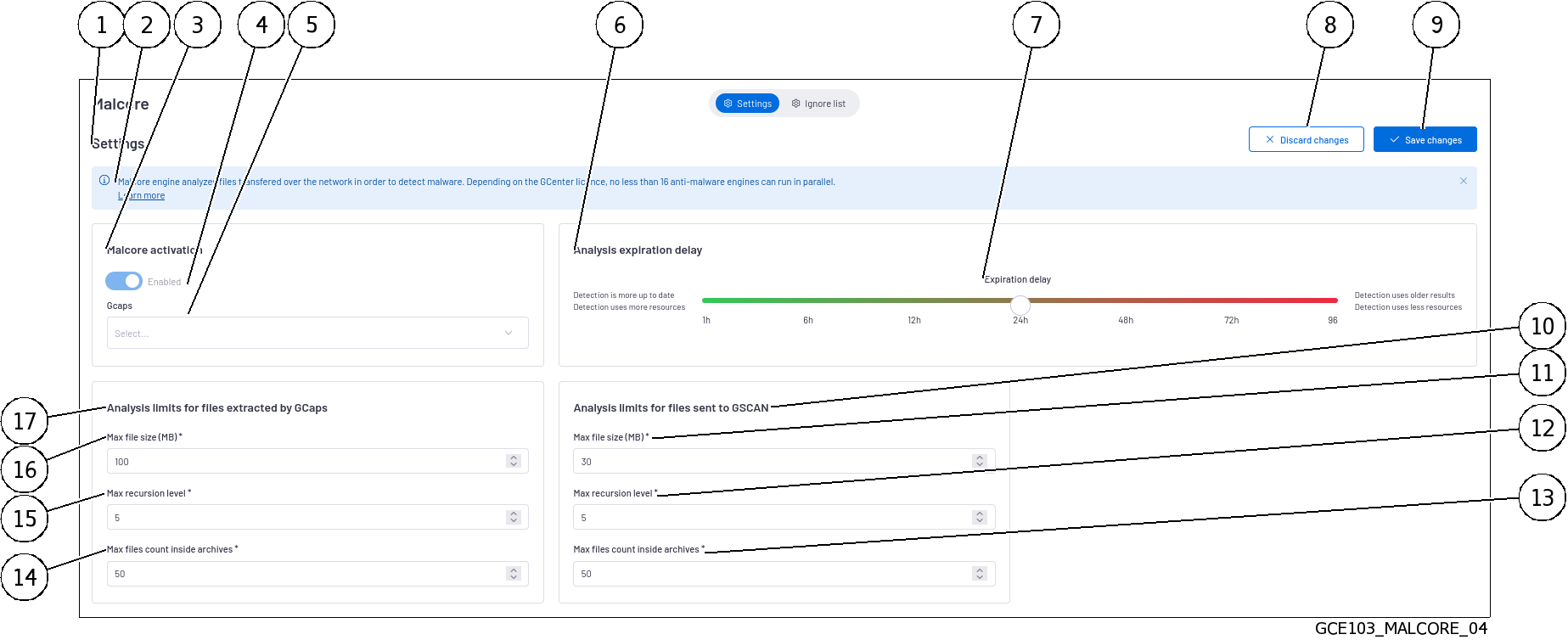 8.7.1. Setting up the Malcore engine — Documentation GCenter Documentation V103 2.5.3.103