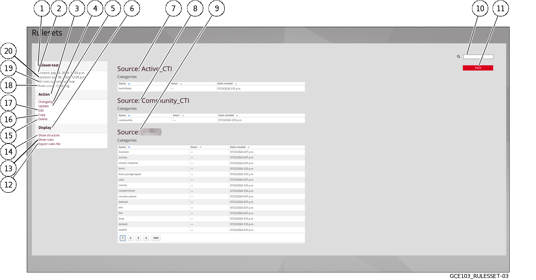 5.7.2.10. `Rulesets` screen — Documentation: GCenter V2.5.3.103 Version 2.5.3.103 documentation