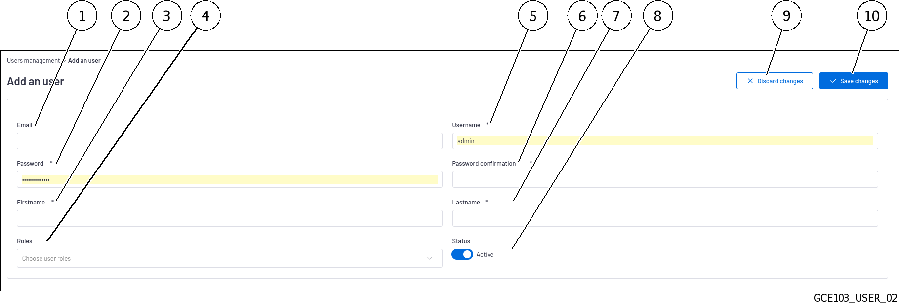 8.7.1. Creating local user — Documentation: GCenter V2.5.3.103 Version 2.5.3.103 documentation